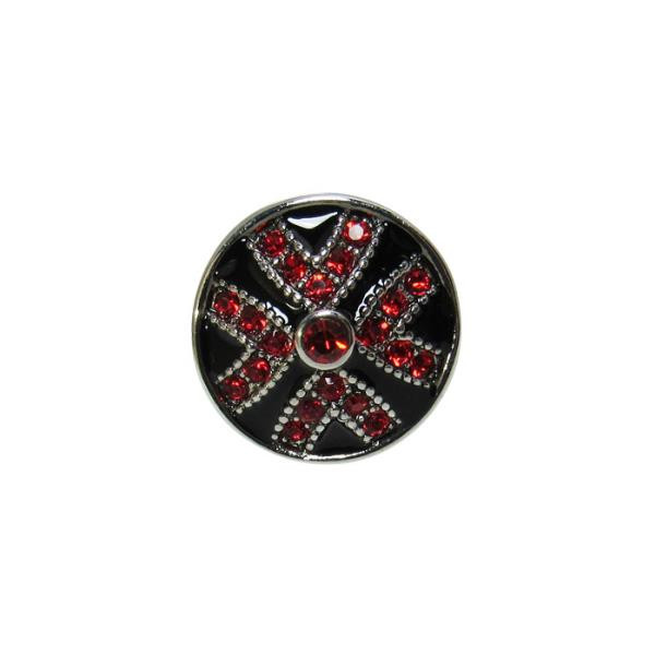 Snap - cross with red diamante - Adore Collection
