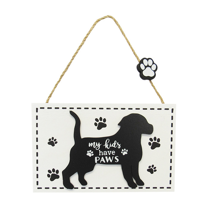 hanging dog sign - my kids have paws - Adore Collection