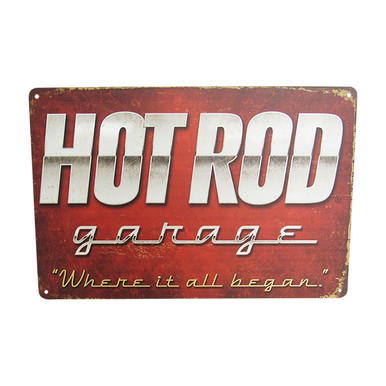 retro vintage style tin sign - Hot Rod Garage - Adore Collection