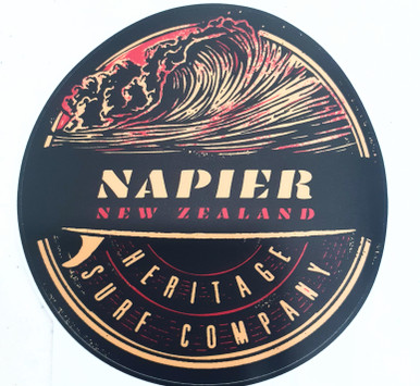 Napier, New Zealand - Heritage Surf Company round Sticker - Adore ...