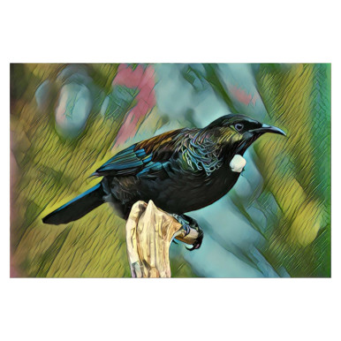 NZ Tui print on glass wall art - Adore Collection
