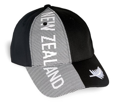 NZ Cap - NZ on stripes with fern on black - Adore Collection