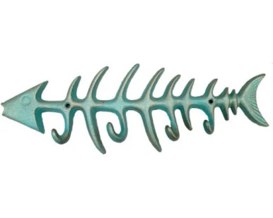 Fishbone Cast Iron Hook - Brown or green - Adore Collection