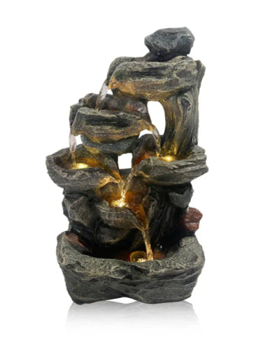 wood and stone water feature - Adore Collection