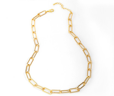 Gold coloured large chain-link necklace - Adore Collection