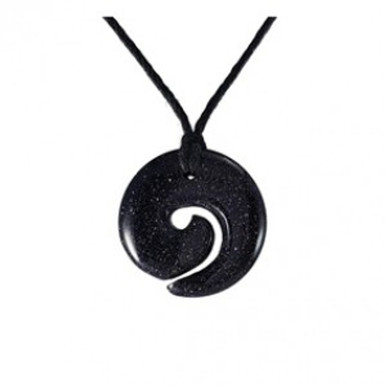 Blue Goldstone Koru pendant on cord - Adore Collection