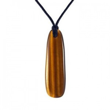 Tiger's eye patu pendant on cord - Adore Collection