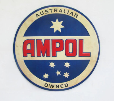 Ampol round metal sign (30cm diameter) - Adore Collection