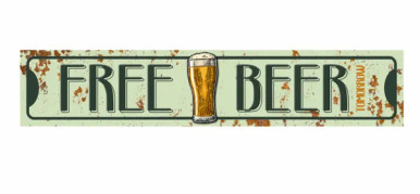 Free beer metal sign (60cm across) - Adore Collection