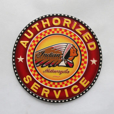 Round Indian motorcycle metal sign (30cm Diameter) - Adore Collection