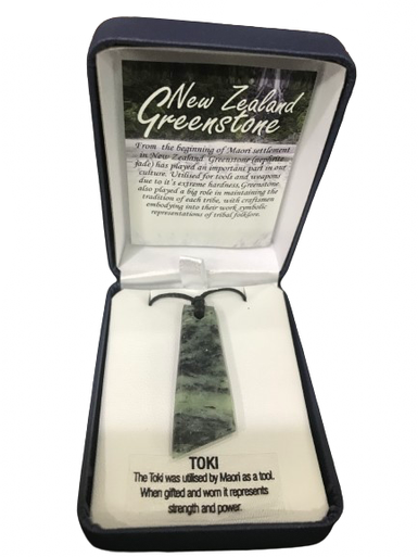 NZ Greenstone (Pounamu) Toki with angled edge on black cord - Adore ...