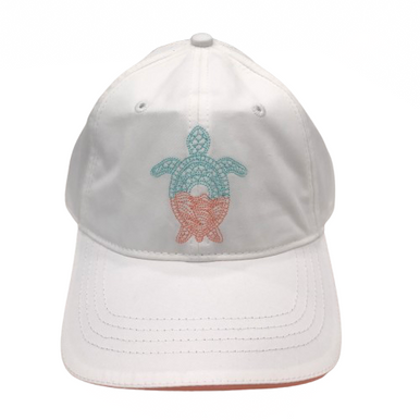 Napier, New Zealand white cap with sunrise turtle design - Adore Collection