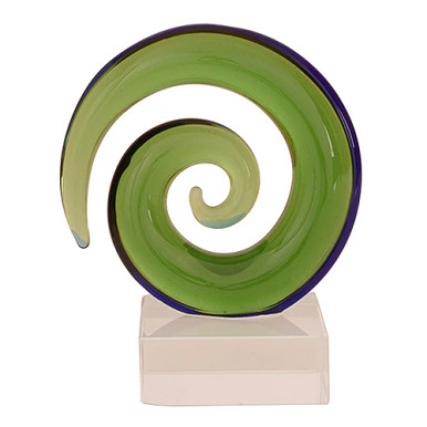 NZ art glass round Koru ornament - Adore Collection
