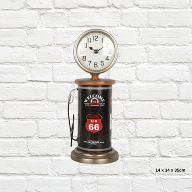 Retro style route 66 petrol pump clock - Adore Collection