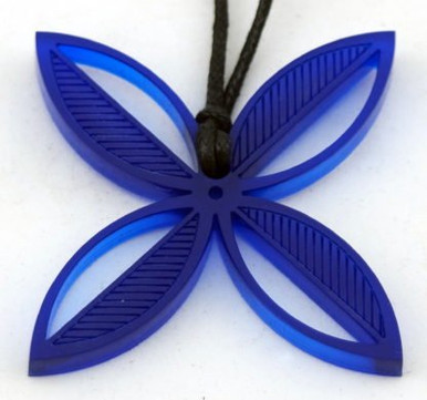NZ made acrylic frangipani pendant with cut out and line design ...