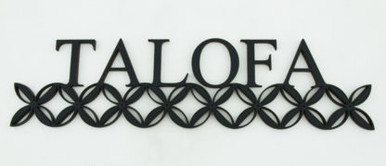 "Talofa" word art with frangipani design for the wall - Adore Collection