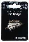 New Zealand black and silver metal fern pin - Adore Collection