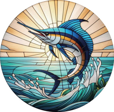Marlin Stained Glass Suncatcher - Adore Collection