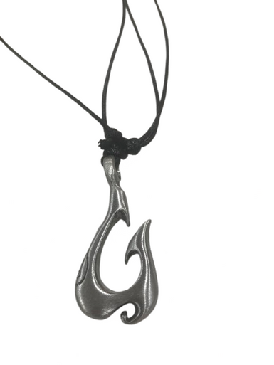Pewter Fish Hook With Koru Engraved On Left Side - Adore Collection