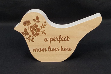 "Perfect Mum lives here" free standing sign - Adore Collection