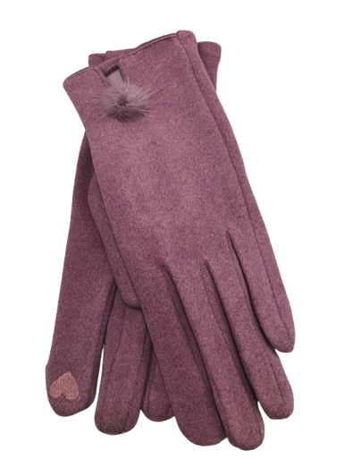 Soft feel suede look gloves with faux fur detail - Adore Collection