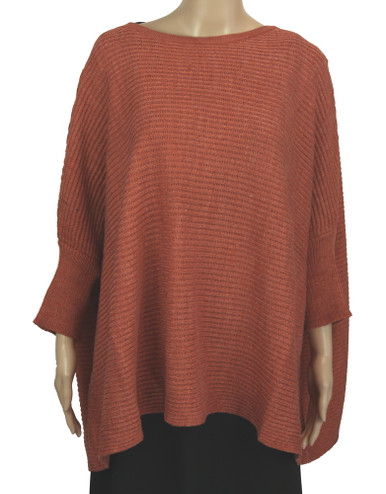 Ribbed Sweater Top-Rust - Adore Collection
