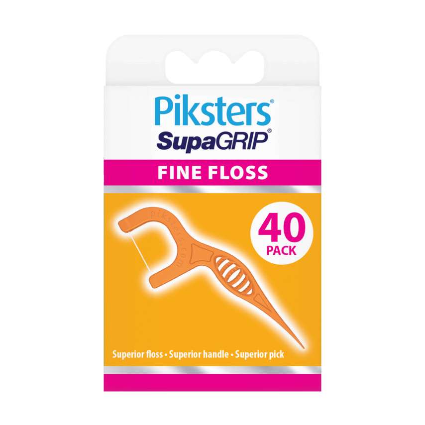 Piksters SupaGRIP Floss Picks Fine 40pk - Piksters