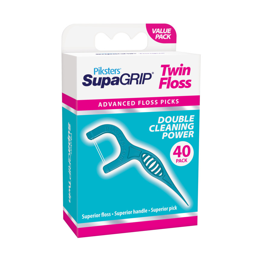 Piksters SupaGRIP Floss Picks Twin 40pk - Piksters
