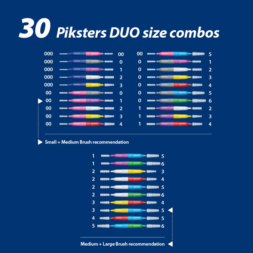 Piksters Size Combos DUO Interdental Brush 10pk - Piksters