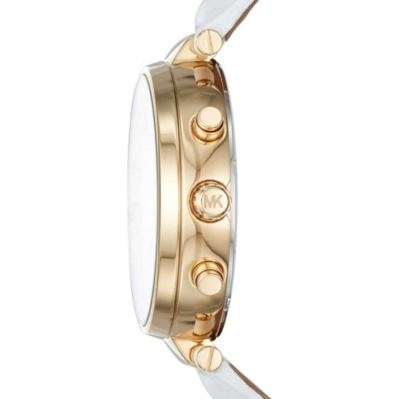 Michael Kors Gold PVD Case Leather Strap Watch MK2528