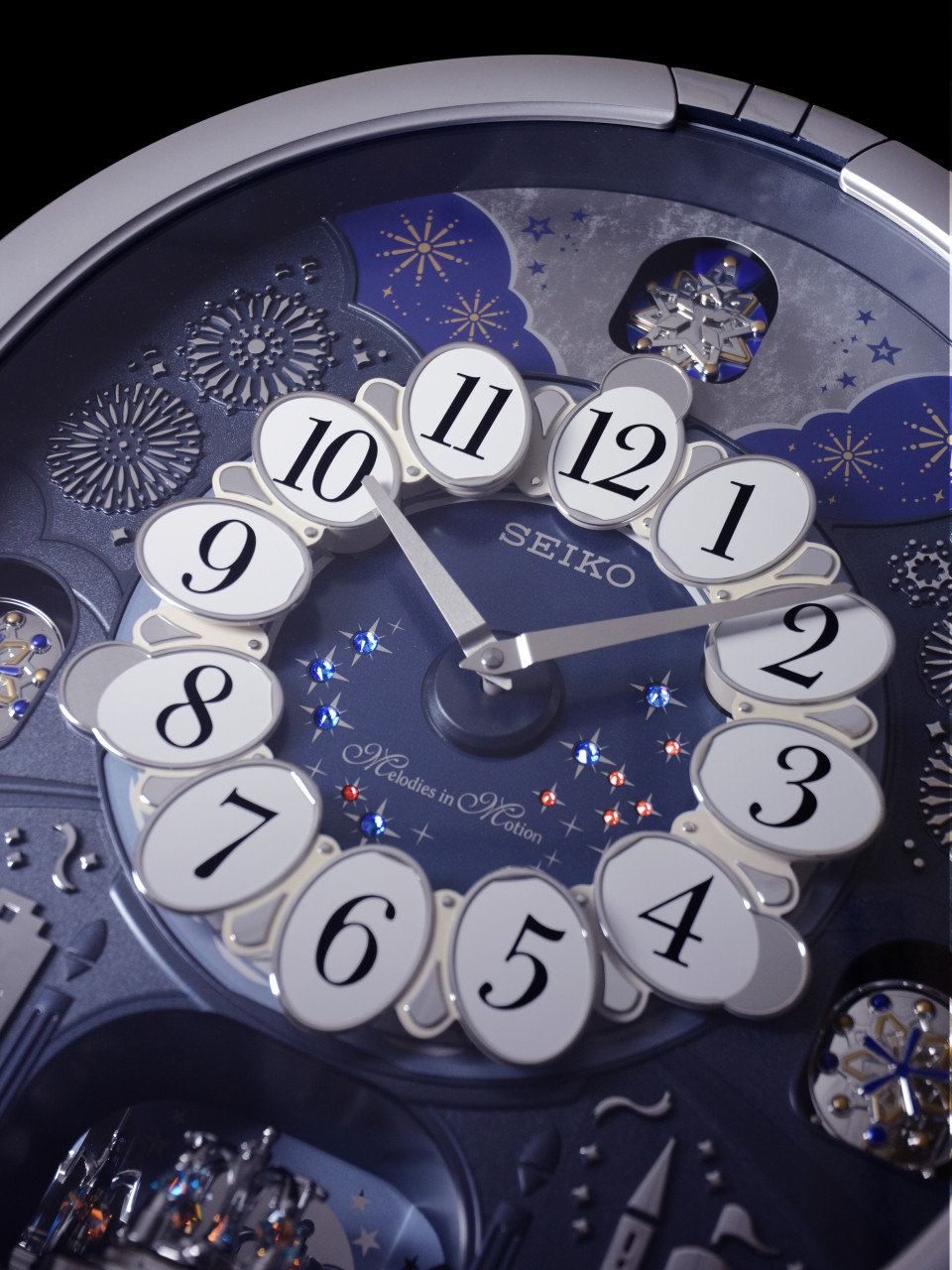 Seiko Silver Melody In Motion Clock QXM379S