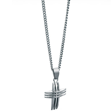 Fred Bennett Maverick Triple Bar Cross Pendant With 50cm Chain P2563