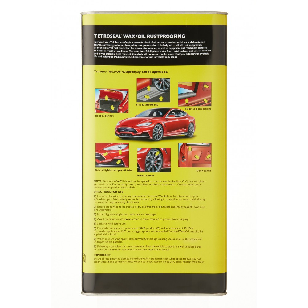 Buy Online-Tetroseal Wax Oil/ Rustproofing -Clear - 5 Litre-AutoFastFit