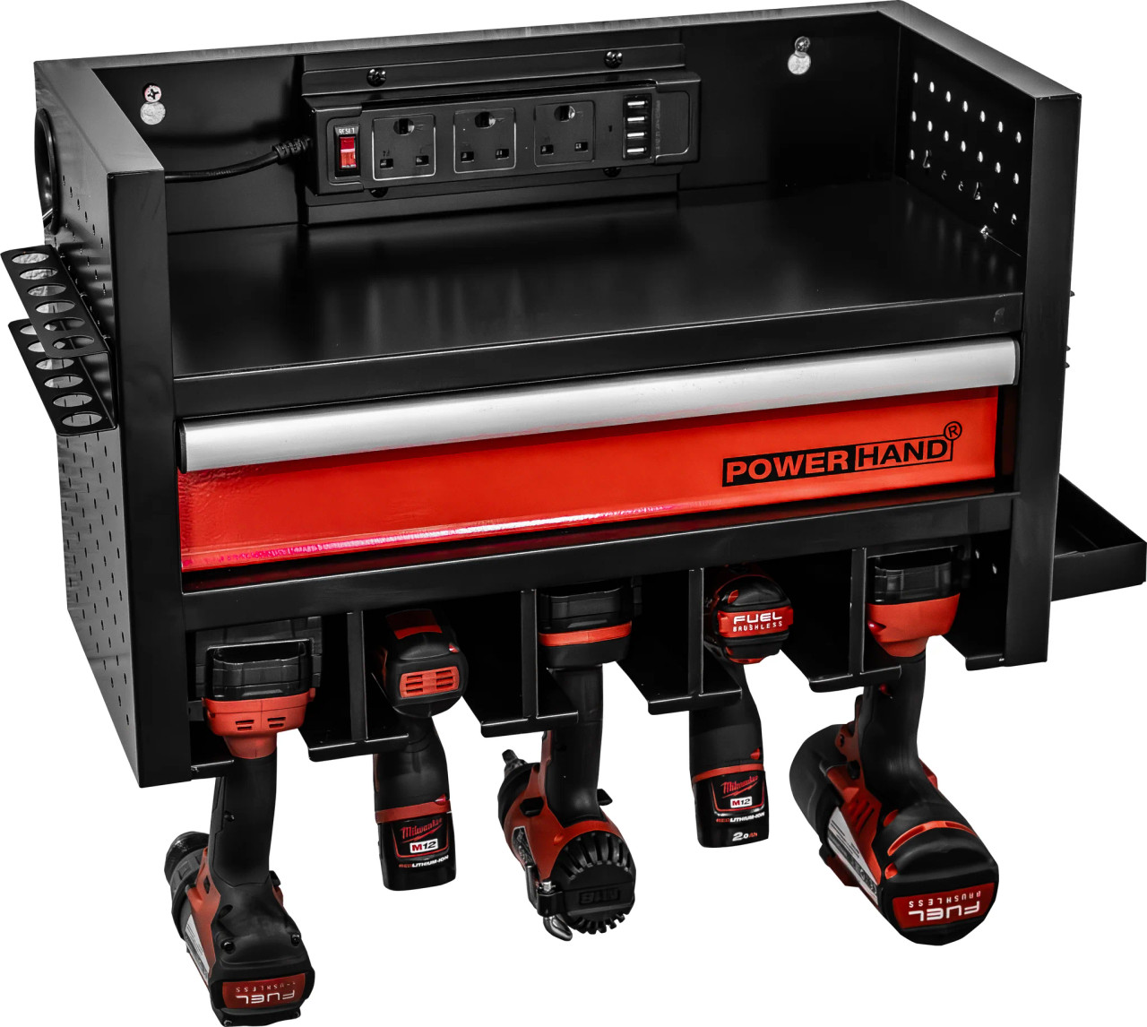 POWERHAND Power Tool Storage Rack and Powerstrip