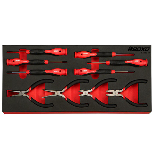 BOXO 10Pc Precision Screwdriver & Mini Pliers Set / Part No. BX012-R