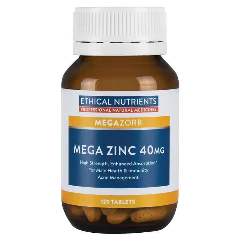 Ethical Nutrients Megazorb Mega Zinc 40mg 120 Tablets - SuperPharmacyPlus
