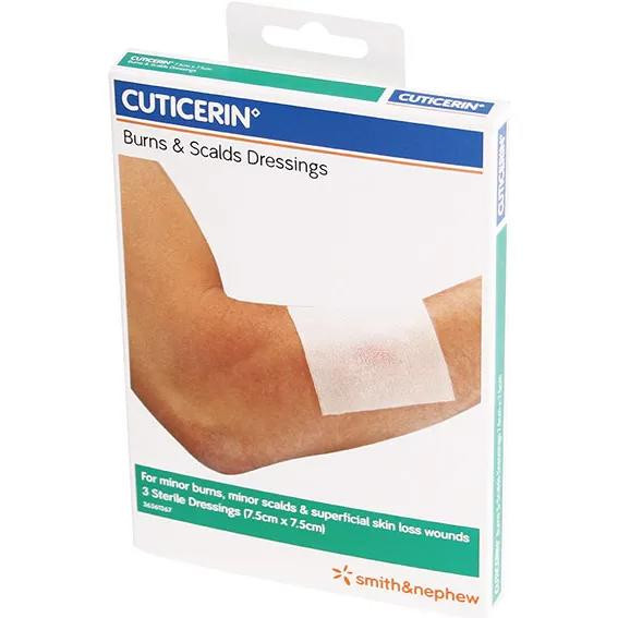 Cuticerin Burns & Scalds Dressings 7. 5cm X 7. 5cm | 3 Pack
