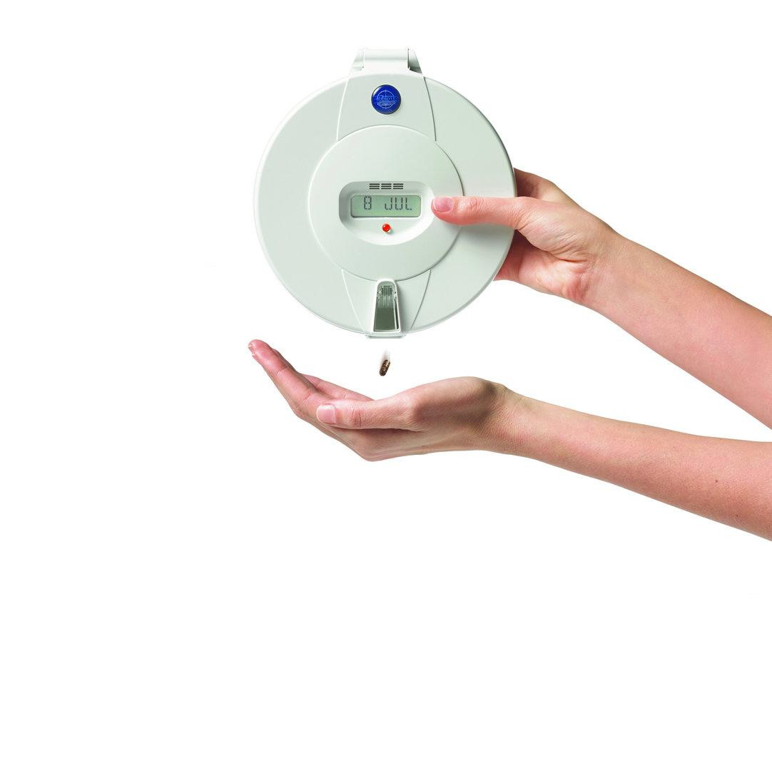 TabTimer Careousel ADVANCE Automatic Pill Dispenser - White Lid Solid