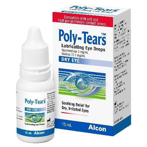 Poly Tears Lubricating Eye Drops 15mL for Dry Eye