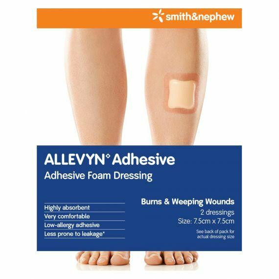 Allevyn Classic Adhesive 7.5cm X 7.5cm Dressing 2 Pack