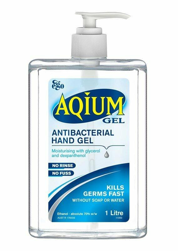 Ego Aqium Antibacterial Hand Sanitiser 1L Pump Pack