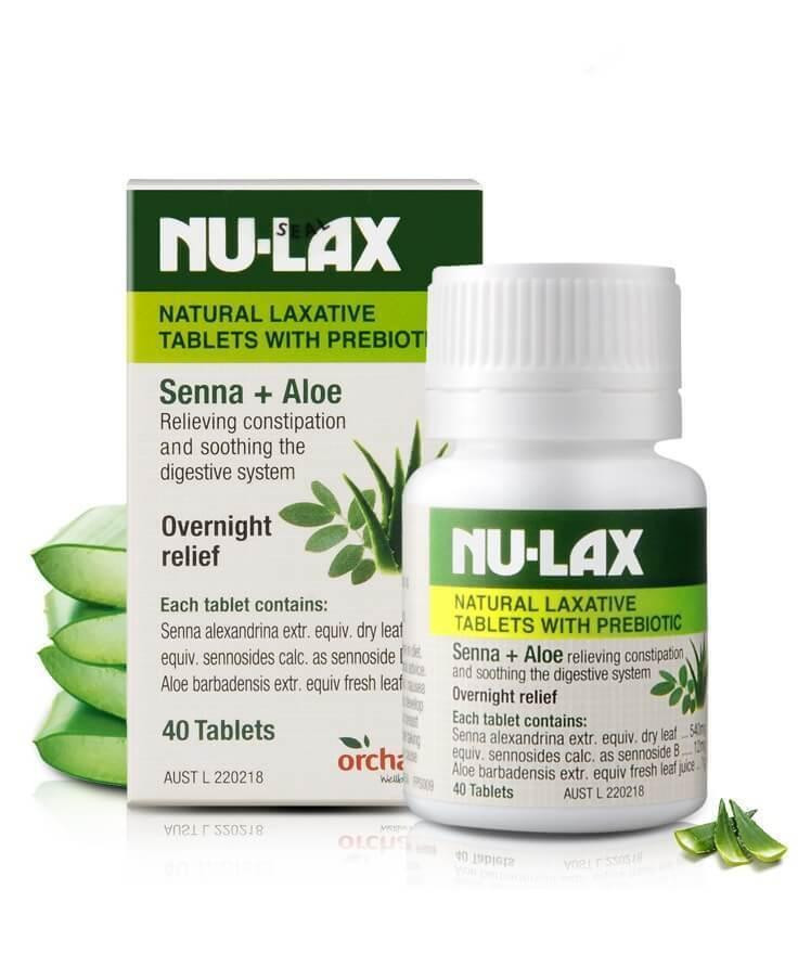 Nulax Natural Laxative with Prebiotic Senna & Aloe 40 Tablets