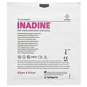 Inadine Wound Dresssing | PVP-I Non-Adherent Dressing 9.5 x 9.5cm