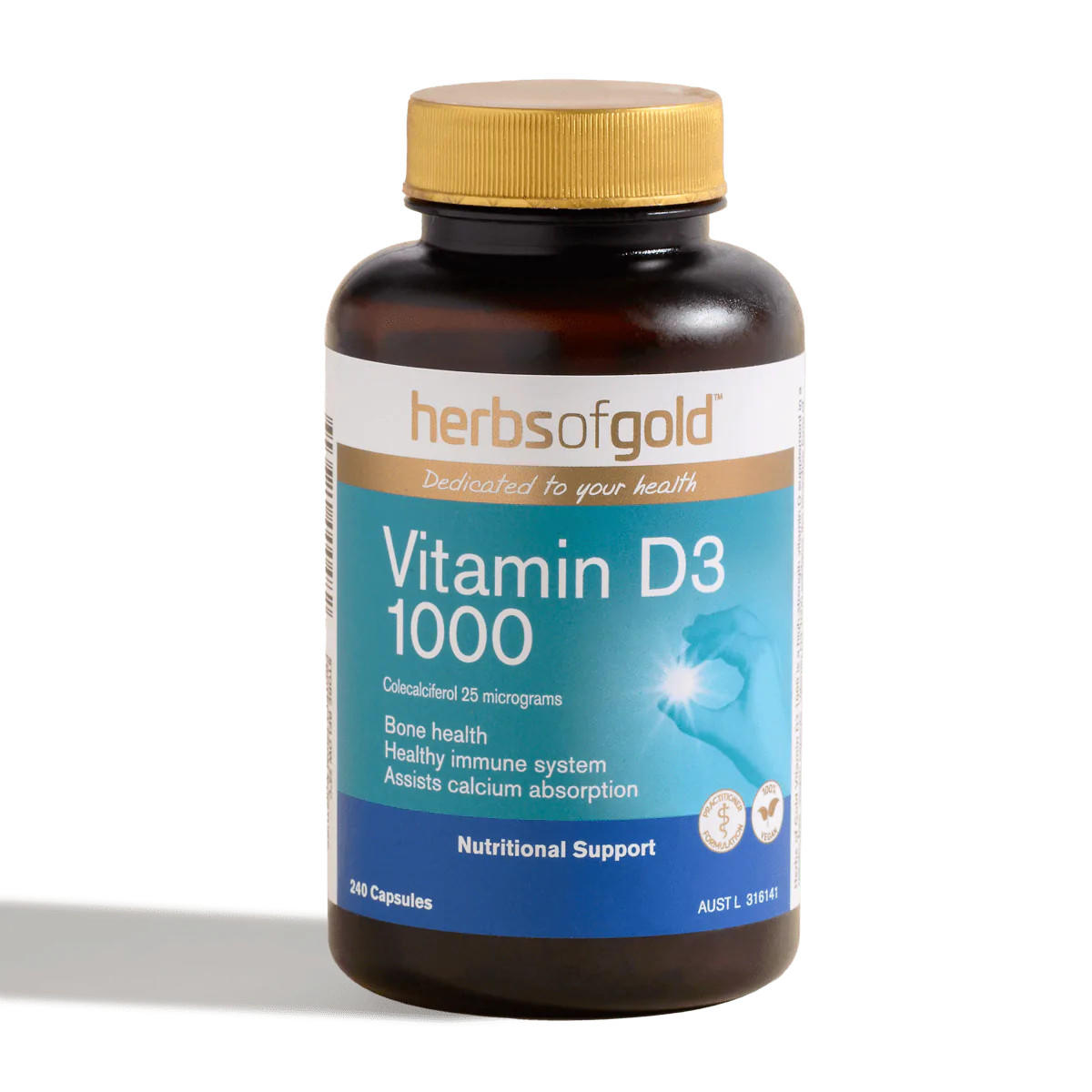 Herbs of Gold Vitamin D3 1000 | 240 Tablets