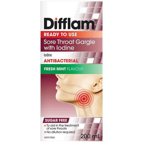 Difflam Sore Throat Gargle with Iodine 200ml