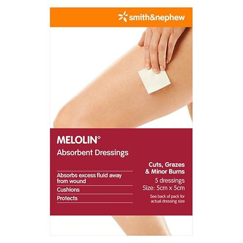 Melolin Absorbent Dressings 5cm x 5cm 5 Pack