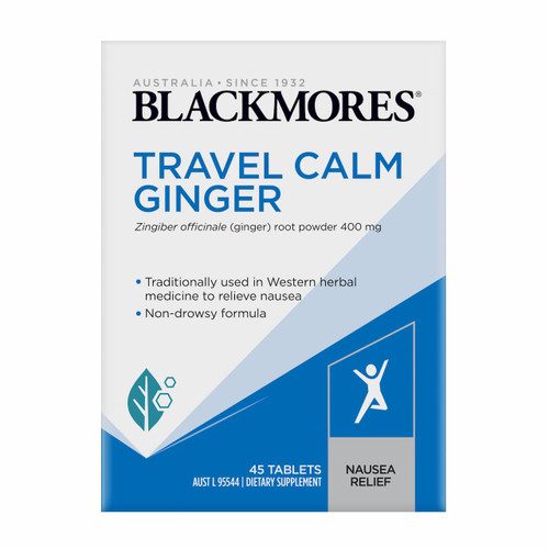 Blackmores Travel Calm Ginger 45 Tablets | Nausea Relief