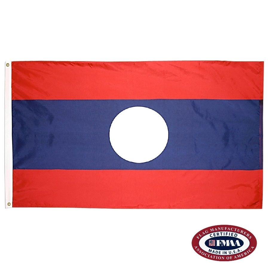 Laos Flag - Laotian Flag - Lao Flag - Laos Country Flag
