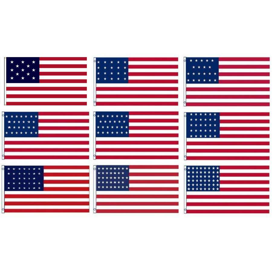 Evolution of Old Glory Flags - Historical American Flags