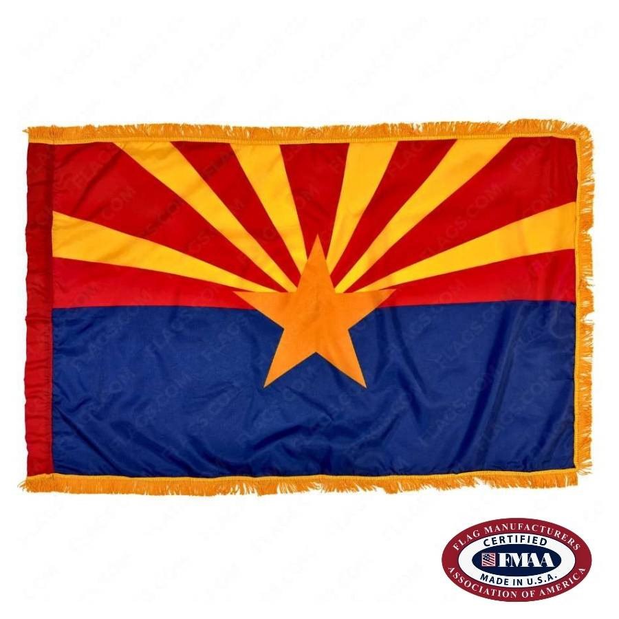 Arizona Flag with Gold Fringe - Indoor Arizona Flag
